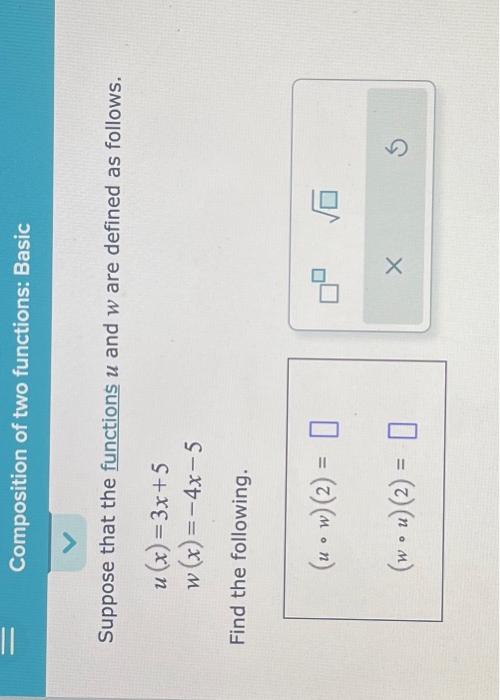 Solved Composition of two functions: Basic Suppose that the | Chegg.com