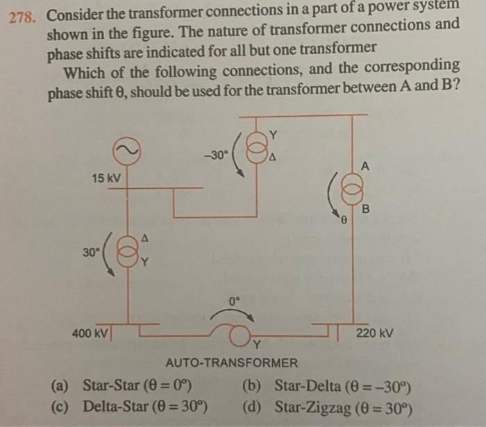 Solved 278. Consider the transformer connections in a part | Chegg.com