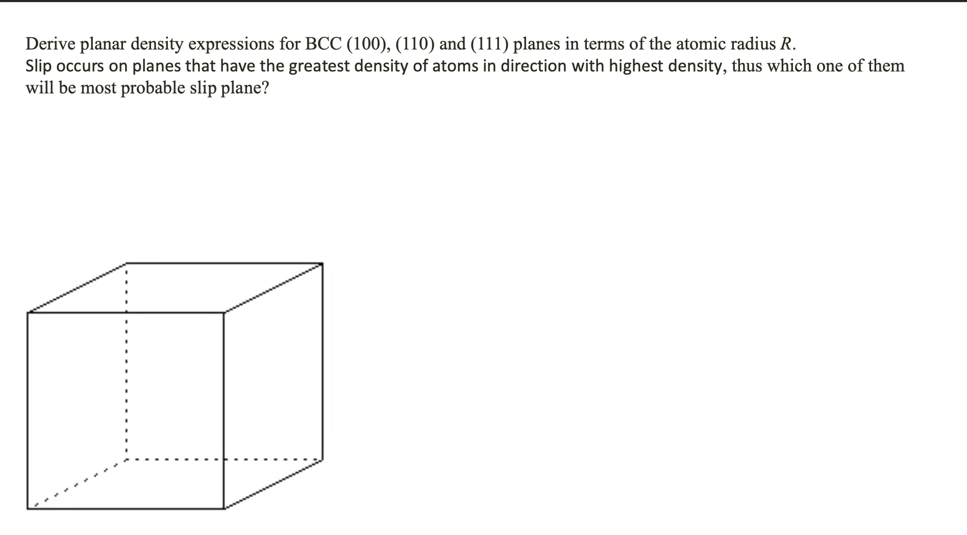 Solved Derive planar density expressions for BCC | Chegg.com Solved Derive planar density expressions for BCC | Chegg.com
