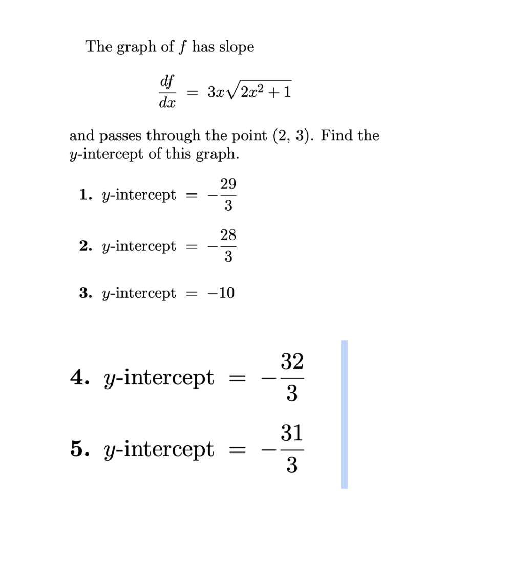 Solved The graph of f ﻿has slopedfdx=3x2x2+12and passes | Chegg.com