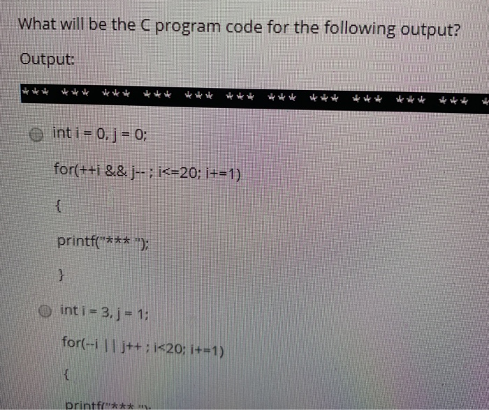 Solved What will be the C program code for the following | Chegg.com