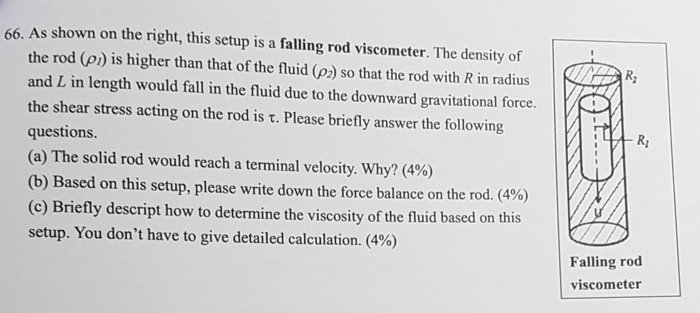 Solved 66. As shown on the right, this setup is a falling | Chegg.com