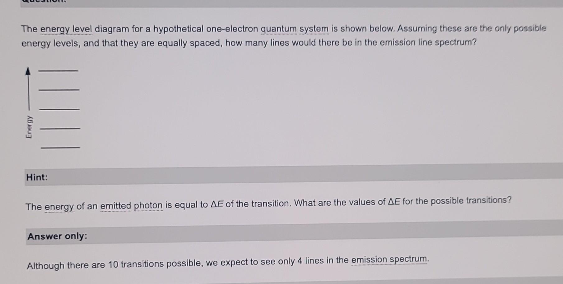 Solved The energy level diagram for a hypothetical | Chegg.com