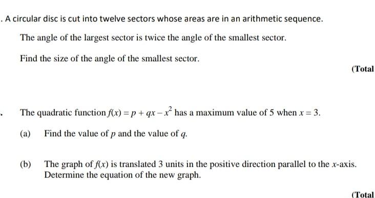 Solved . A circular disc is cut into twelve sectors whose | Chegg.com