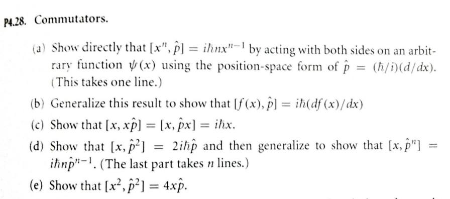 Solved 28. Commutators. (a) Show directly that | Chegg.com