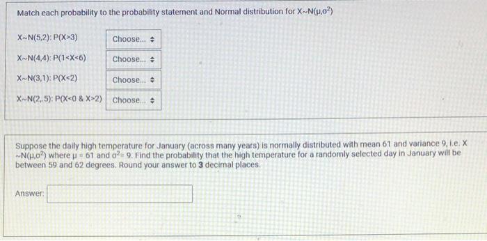 Solved Match each probability to the probability statement | Chegg.com