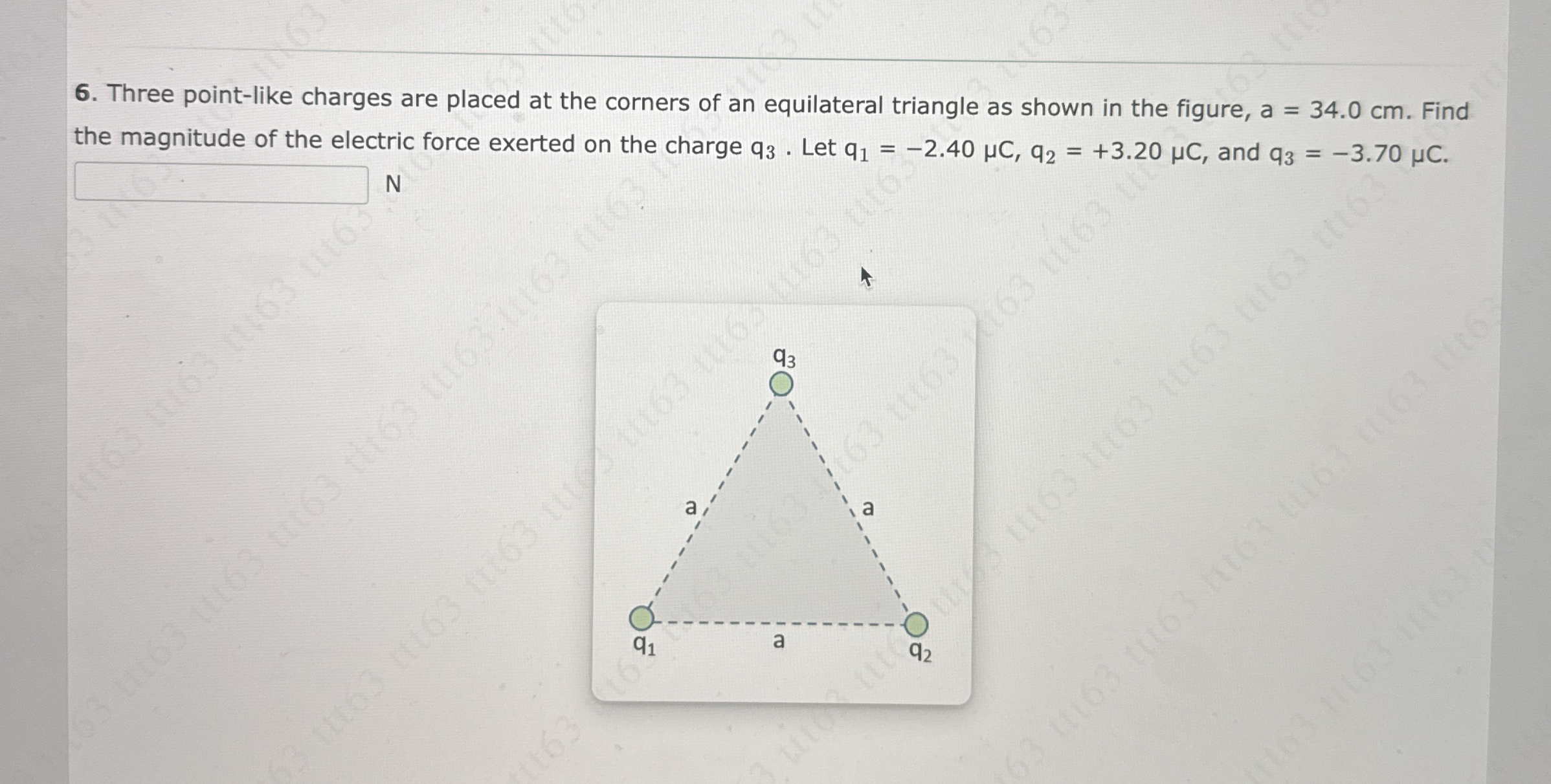 Three point-like charges are placed at the corners of | Chegg.com