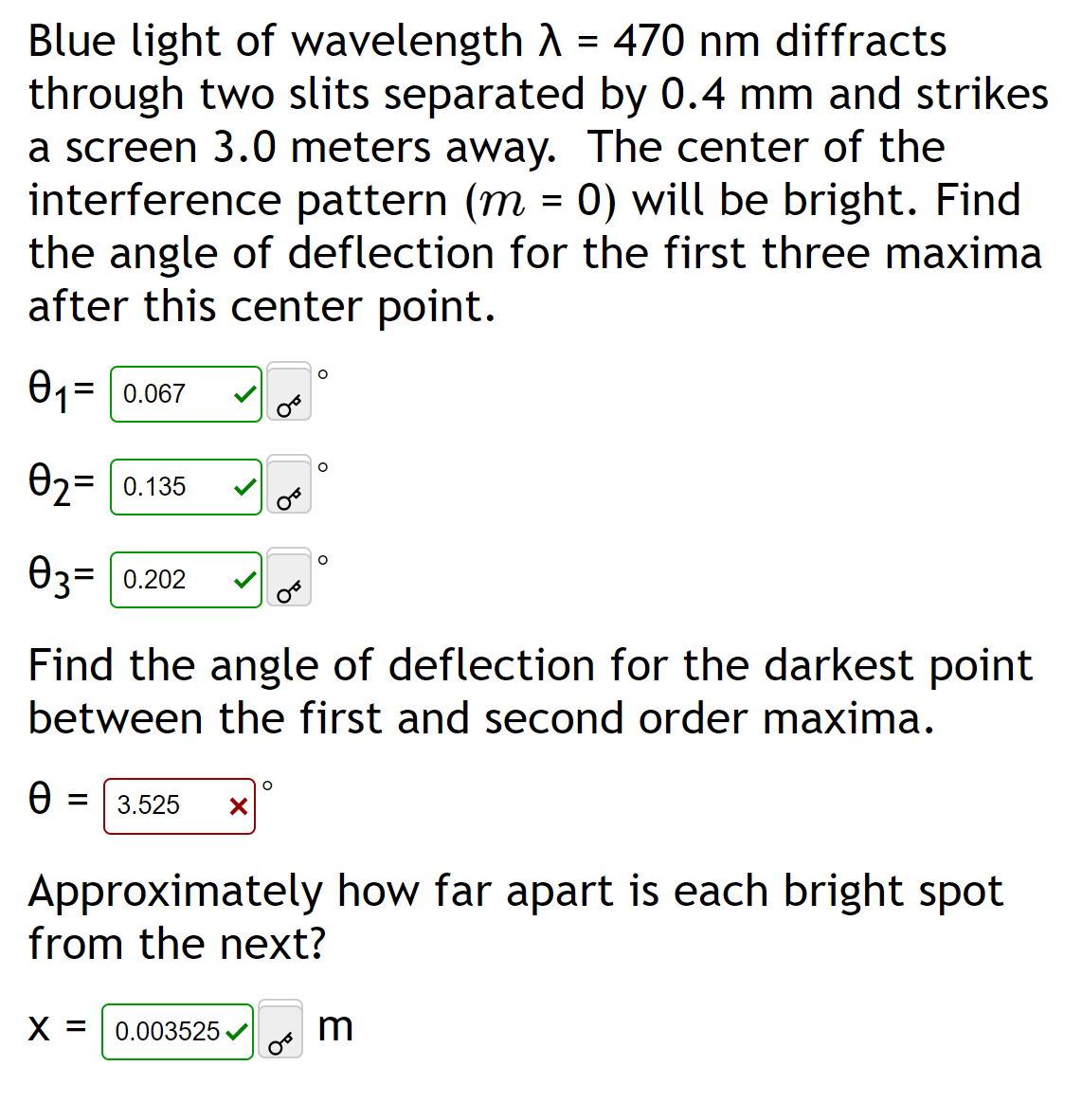 Solved Find the angle of deflection for the darkest | Chegg.com