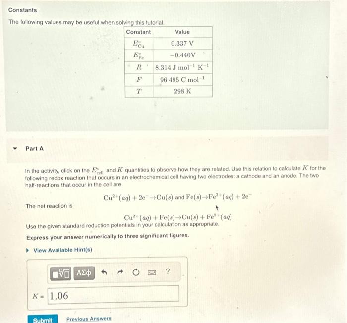 Solved The following values may be useful when solvina this | Chegg.com