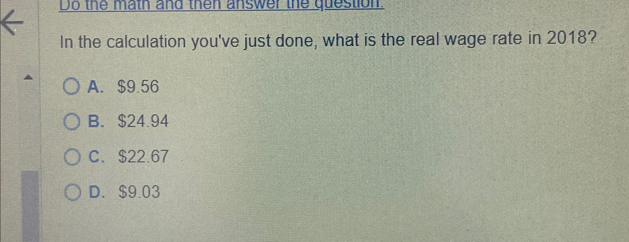 Solved In the calculation you've just done, what is the real | Chegg.com