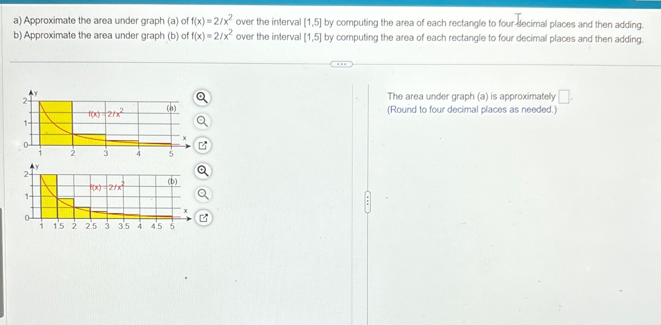 Solved a) ﻿Approximate the area under graph (a) ﻿of f(x)=2x2 | Chegg.com