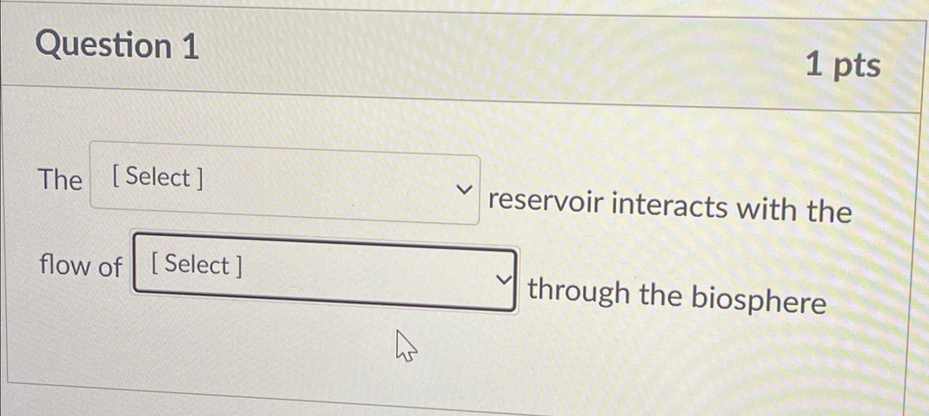 Solved Question 11 ﻿ptsThe reservoir interacts with theflow | Chegg.com