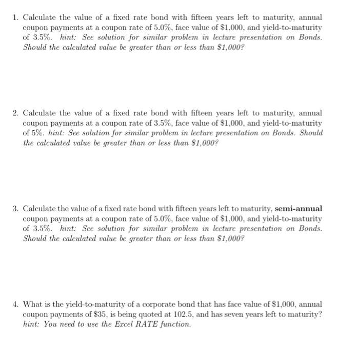 Solved Please create an Excel file with the calculated | Chegg.com