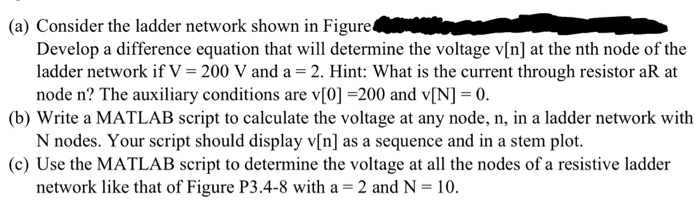 (a) Consider the ladder network shown in Figure | Chegg.com