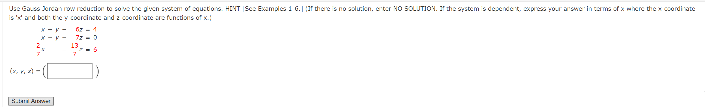 Solved is ' x ' ﻿and both the y-coordinate and z-coordinate | Chegg.com
