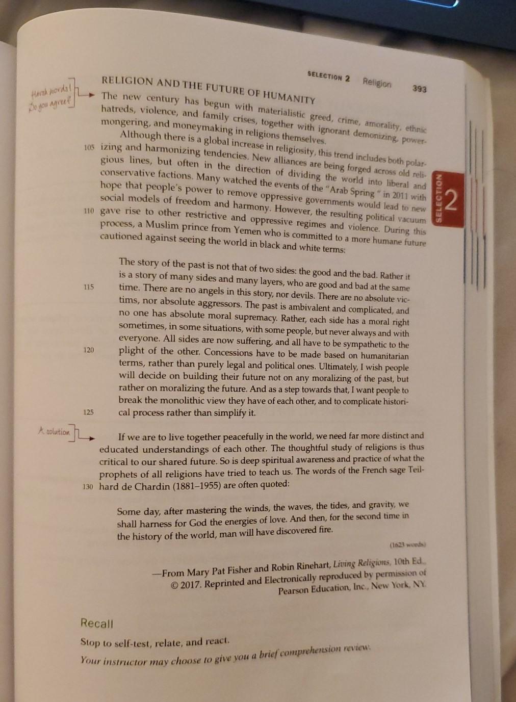 Solved SELECTION 2 Religion 395 CHECK YOUR COMPREHENSION | Chegg.com