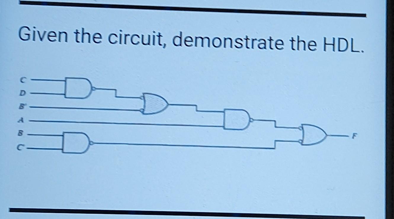 Solved Given the circuit, demonstrate the HDL. D A B С | Chegg.com