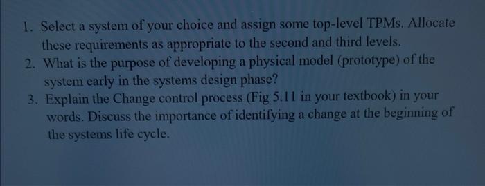 Solved 1. Select a system of your choice and assign some | Chegg.com