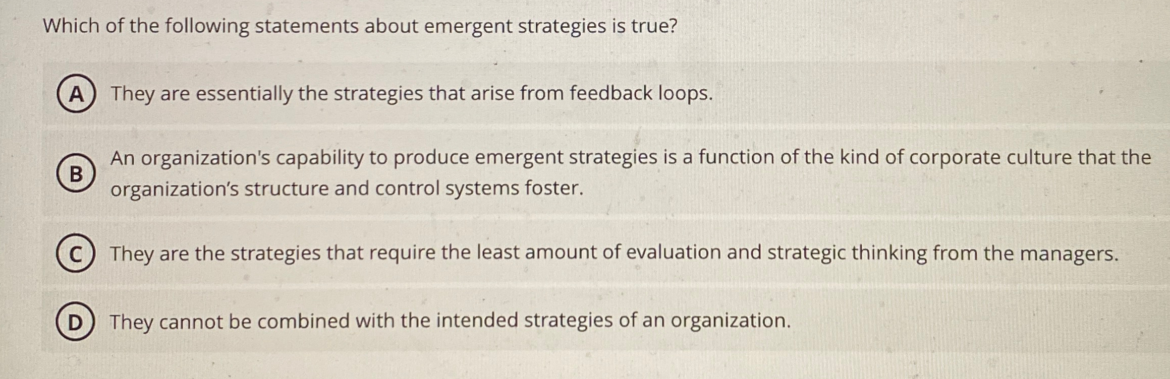 Solved Which of the following statements about emergent | Chegg.com