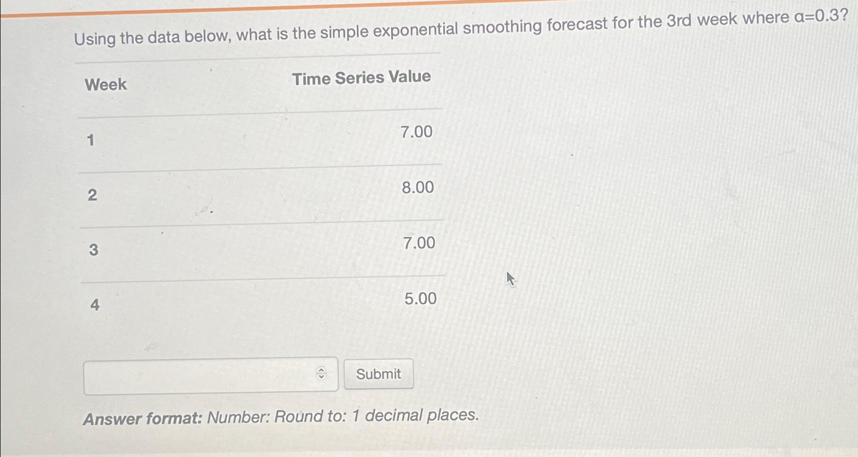 Solved Using the data below, what is the simple exponential | Chegg.com