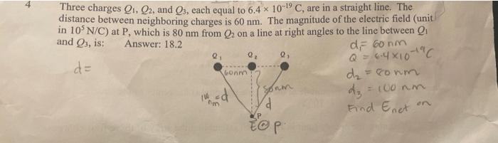 Solved Three charges Q1,Q2, and Q3, each equal to | Chegg.com