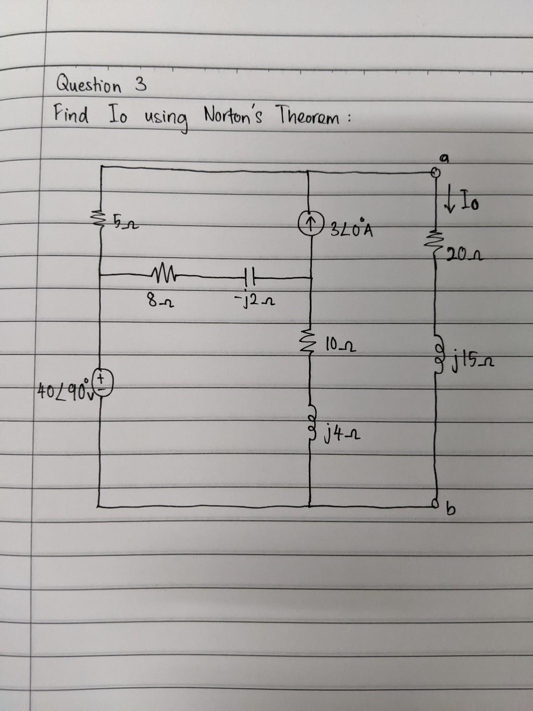 Solved Question 3 Find Io using Norton's Theorem : a dio | Chegg.com
