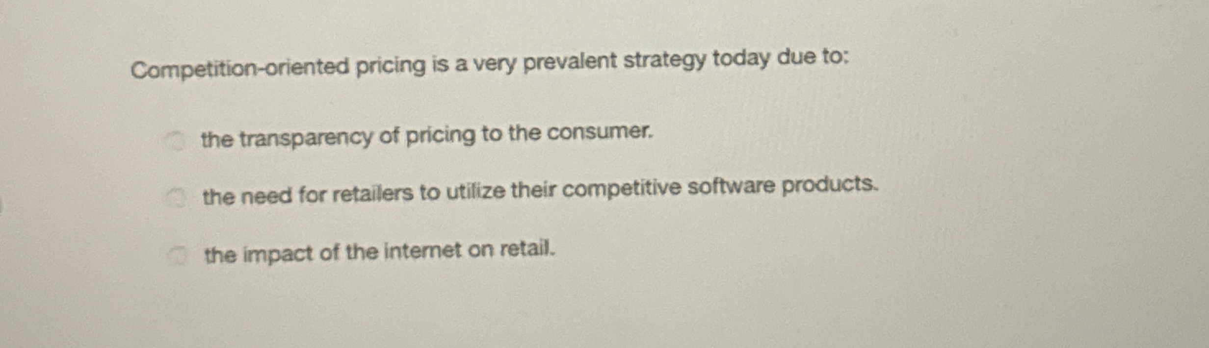 Solved Competition-oriented pricing is a very prevalent | Chegg.com