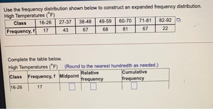 Solved Use the frequency distribution shown below to | Chegg.com