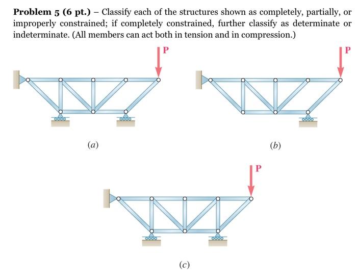 Solved Problem 5 (6 pt.) - Classify each of the structures | Chegg.com