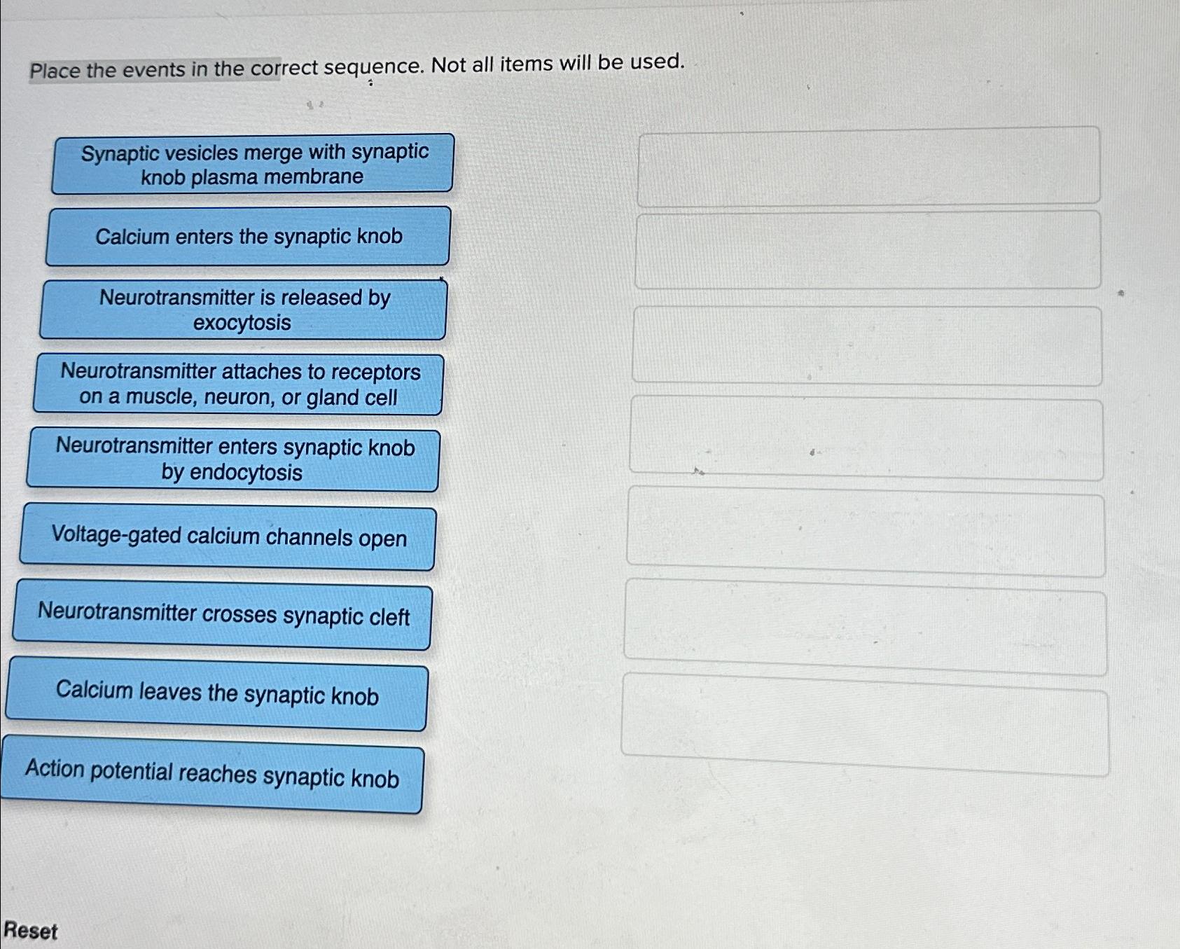 Solved Place the events in the correct sequence. Not all | Chegg.com