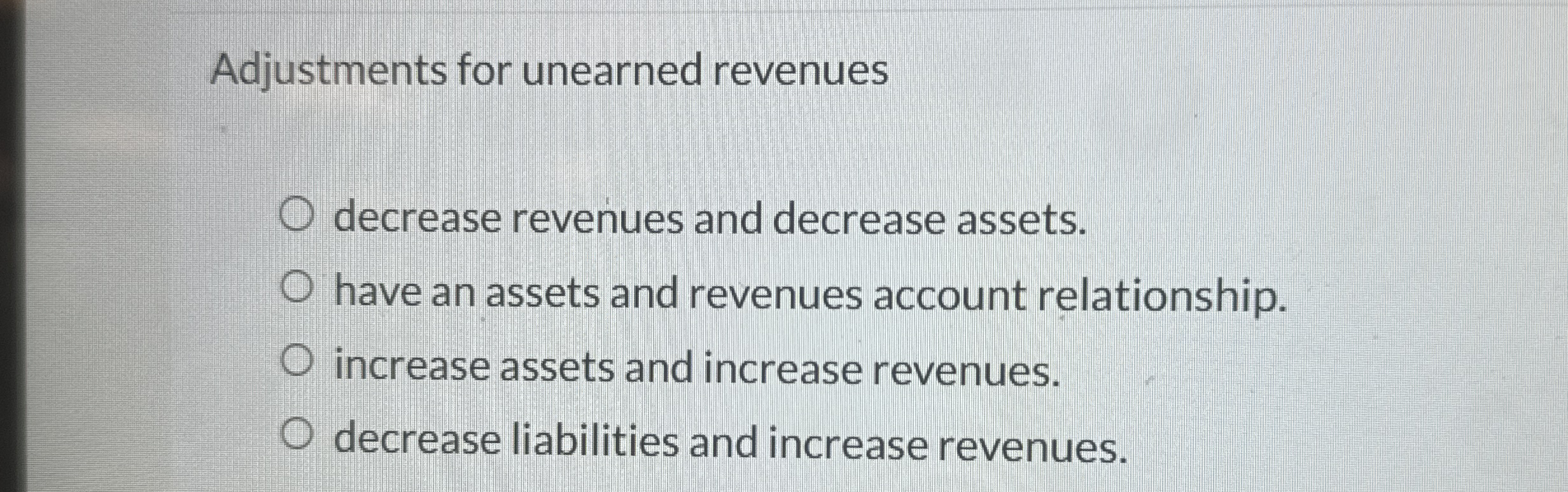 Solved Adjustments for unearned revenuesdecrease revenues | Chegg.com