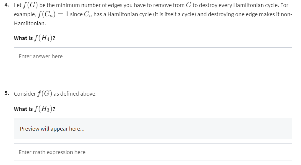 Solved Let f(G) ﻿be the minimum number of edges you have to | Chegg.com
