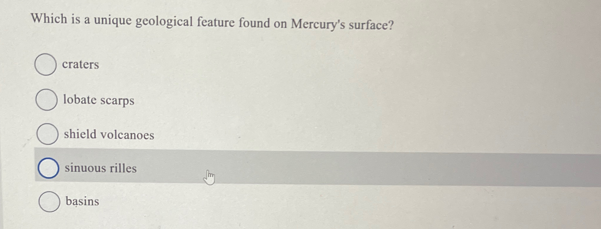 Solved Which is a unique geological feature found on | Chegg.com