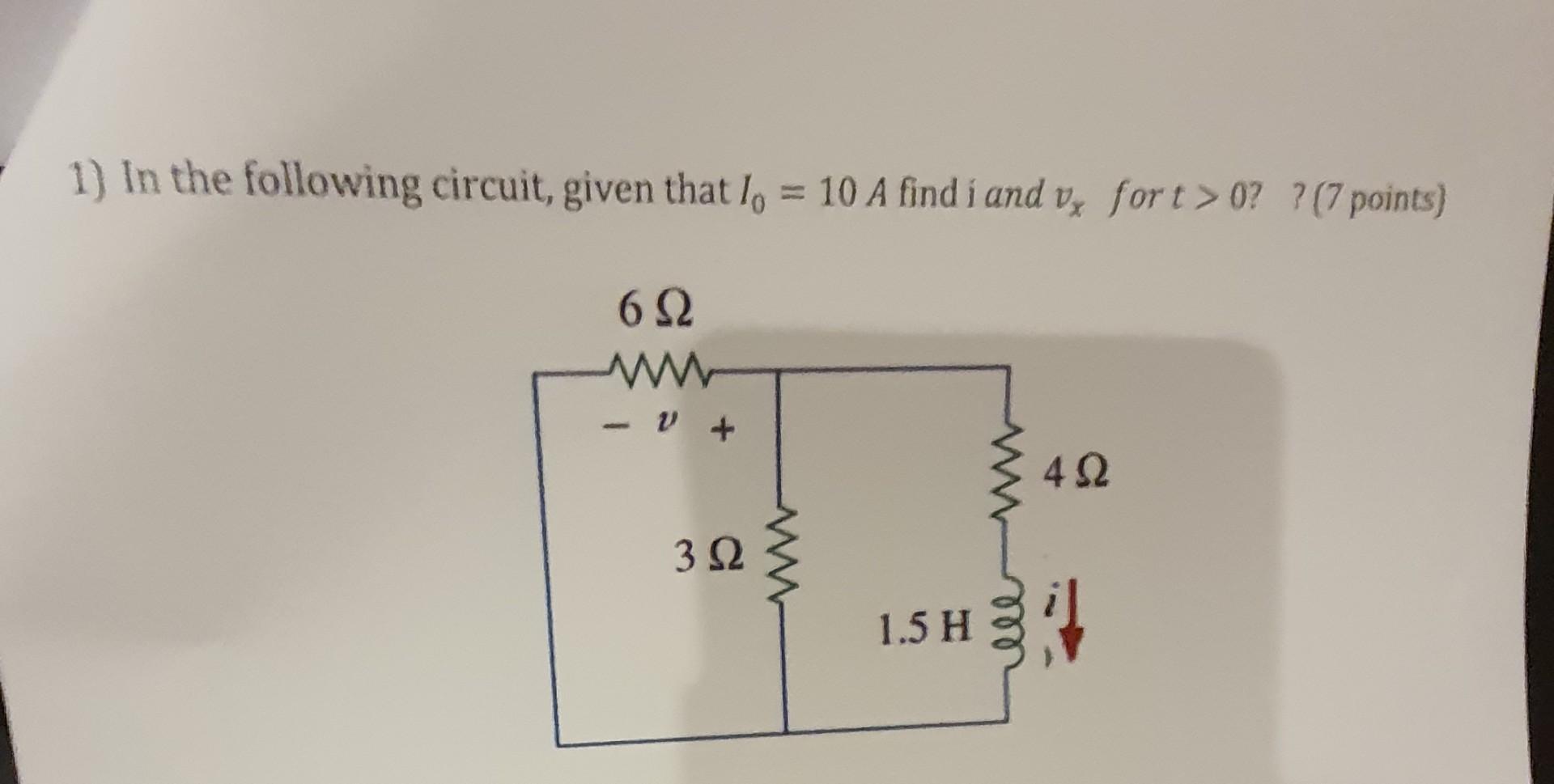 Solved 1) In the following circuit, given that I0=10 A find | Chegg.com