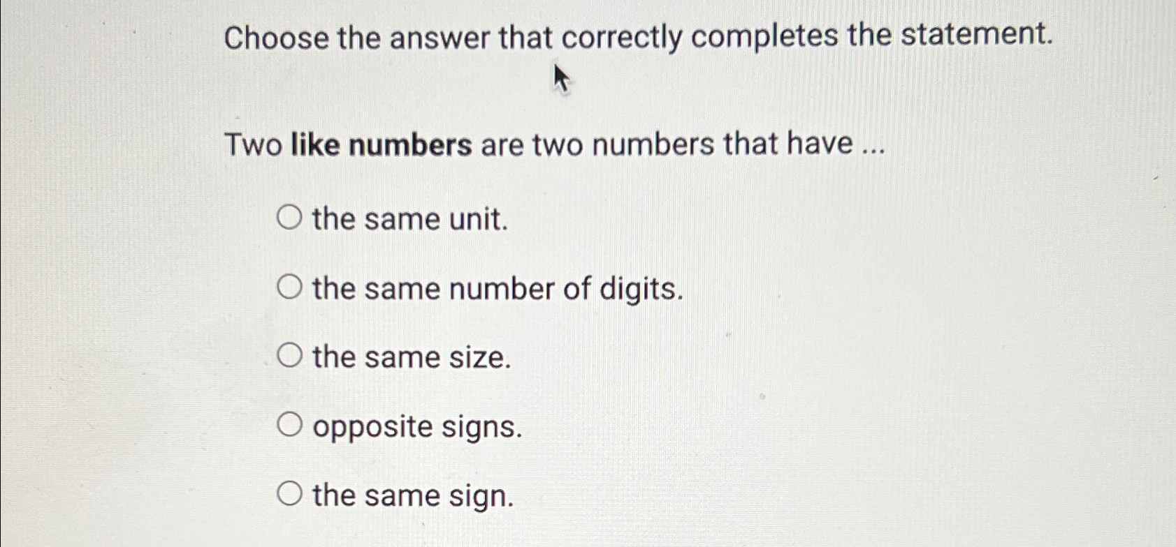 Solved Choose the answer that correctly completes the | Chegg.com