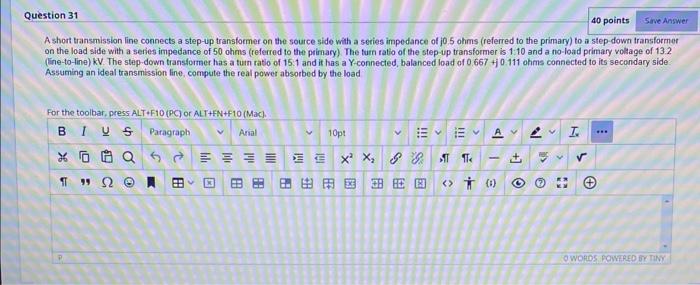 Solved A short transmission line connects a step-up | Chegg.com