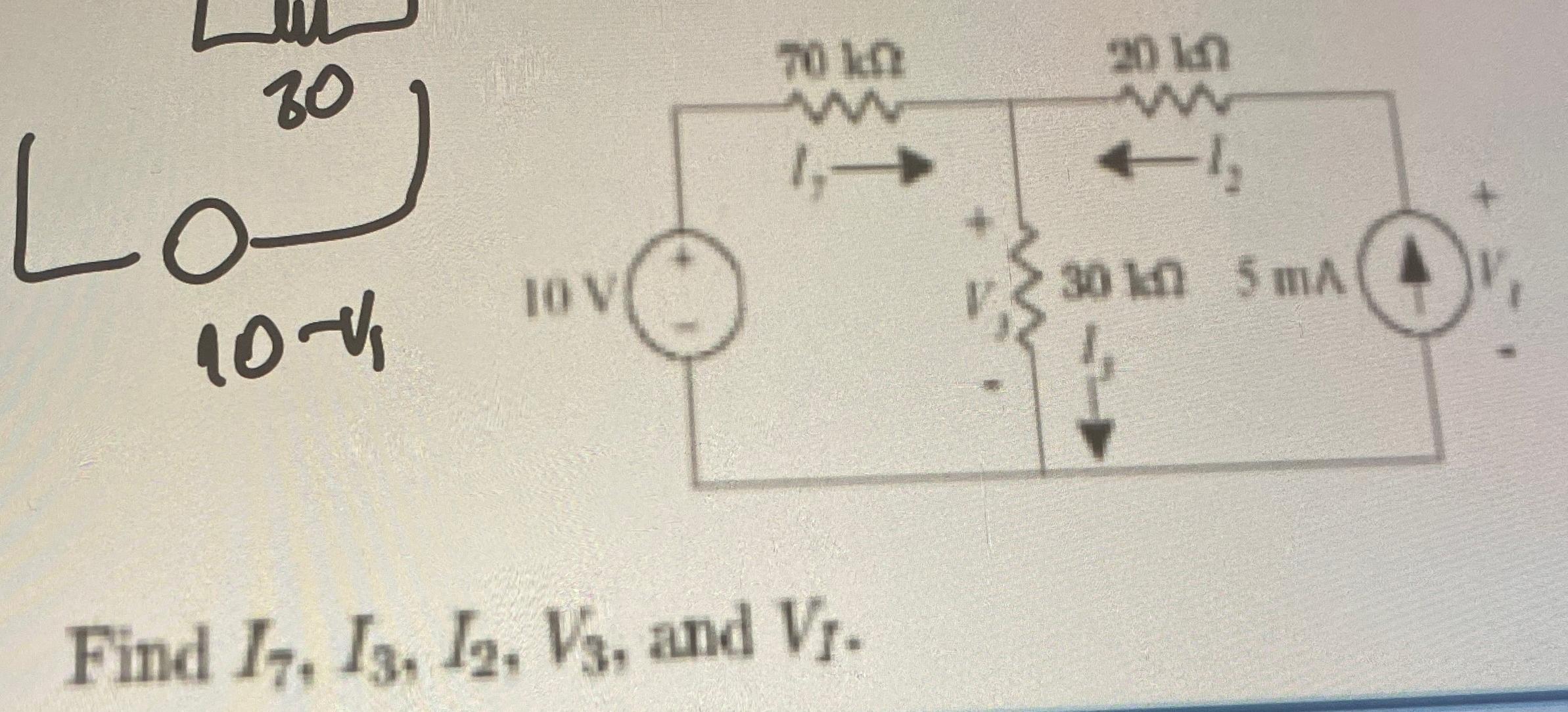 Solved Find I7,I3,I2,V3, ﻿and VI. | Chegg.com