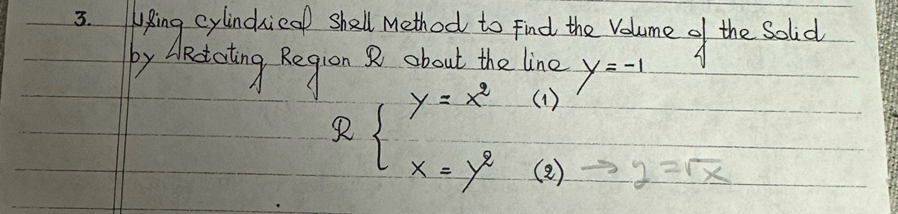 Solved Using cylindried shell Method to find the Volume of | Chegg.com
