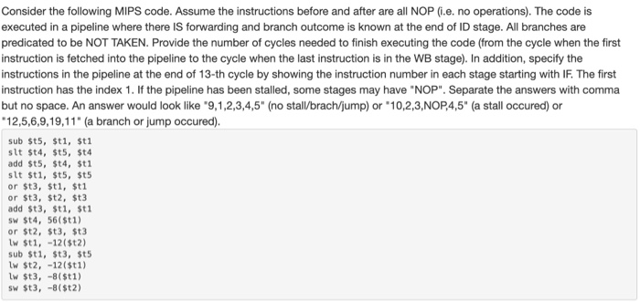 Solved Consider the following MIPS code. Assume the | Chegg.com