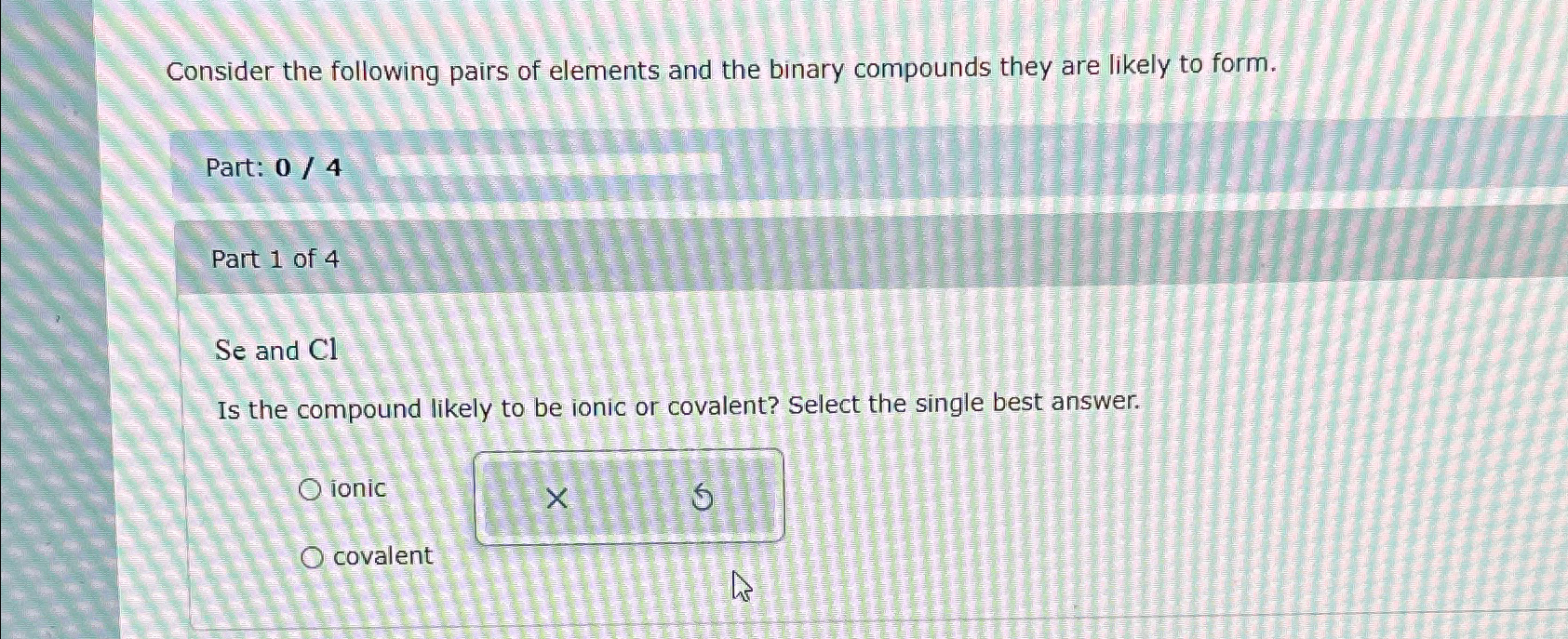 Solved Consider the following pairs of elements and the | Chegg.com