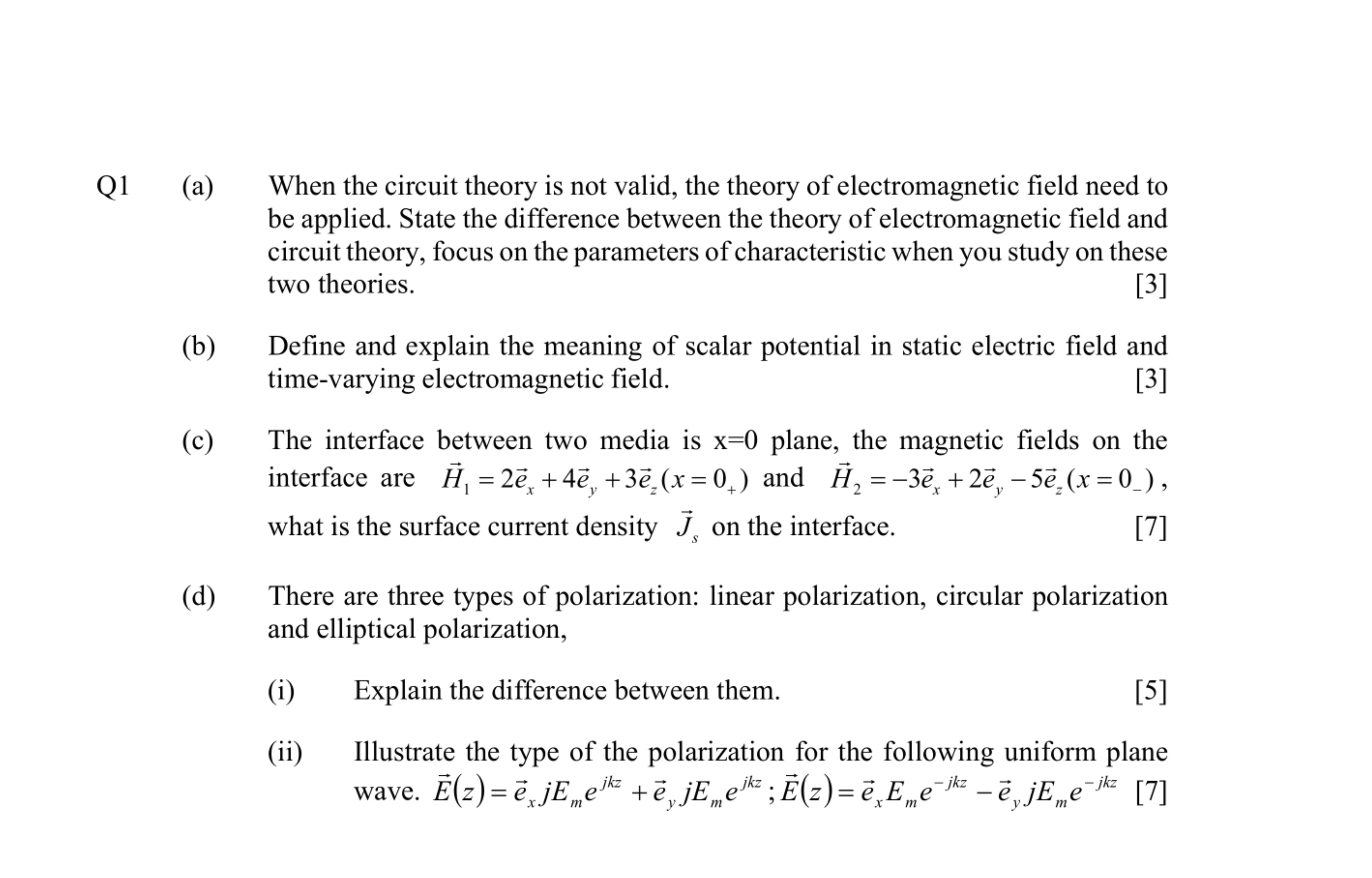 Solved Q1 (a) ﻿When the circuit theory is not valid, the | Chegg.com