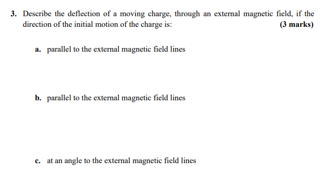 Solved Describe the deflection of a moving charge, through | Chegg.com
