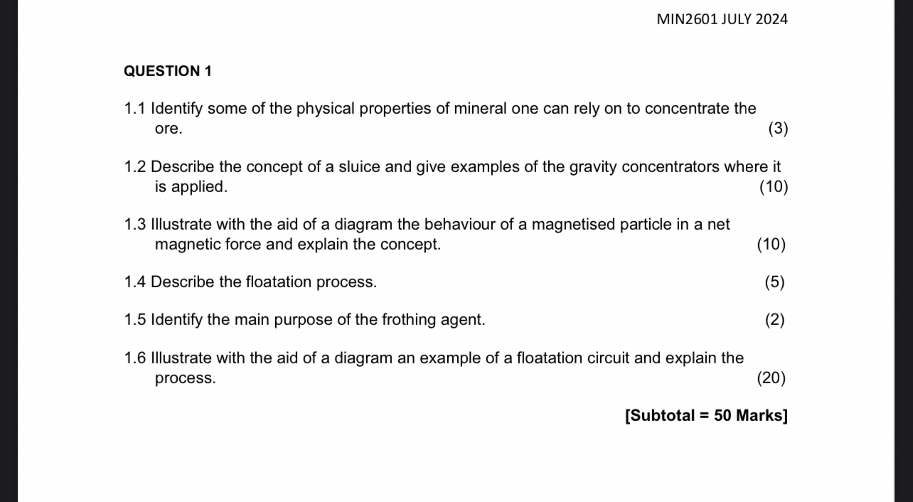 Solved MIN2601 ﻿JULY 2024QUESTION 11.1 ﻿Identify some of the | Chegg.com