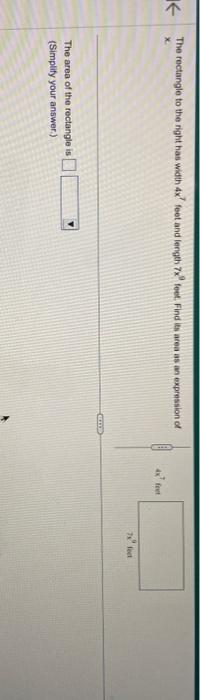 Solved The rectangle to the right has with 4x7 feet and | Chegg.com