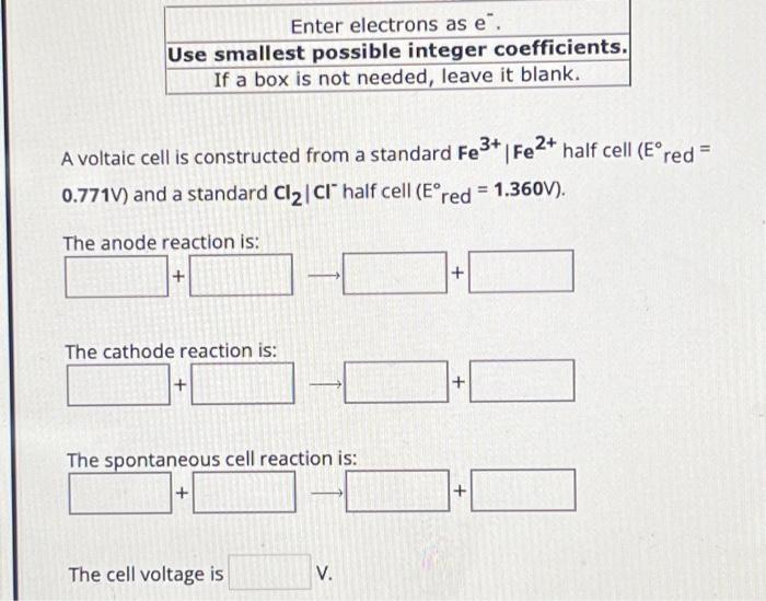 Solved A voltaic cell is constructed from a standard | Chegg.com