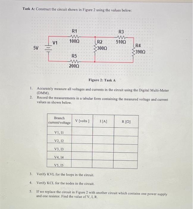 Solved Task A: Construct the circuit shown in Figure 2 using | Chegg.com