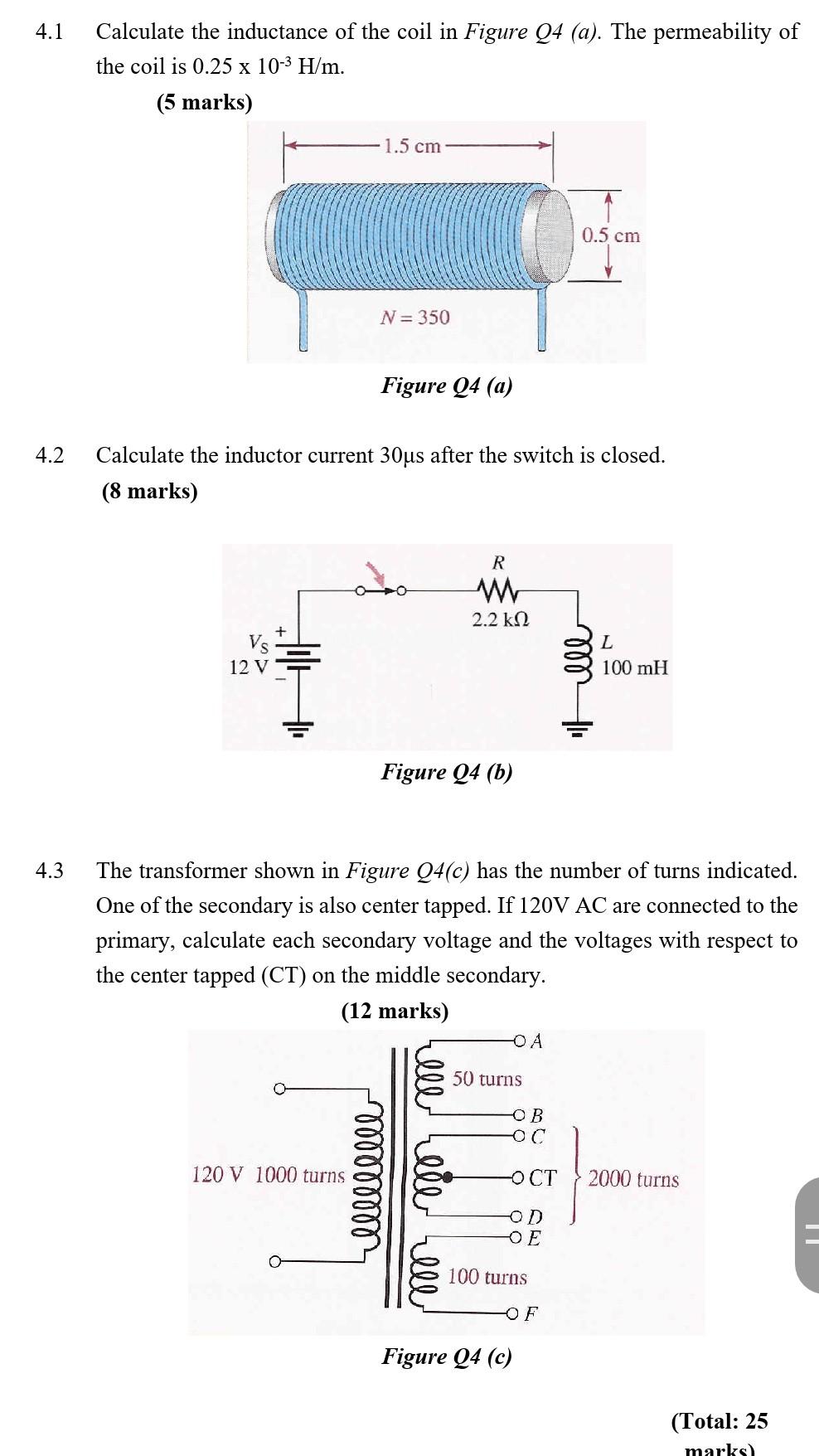 Solved 4.1 Calculate the inductance of the coil in Figure 94 | Chegg.com