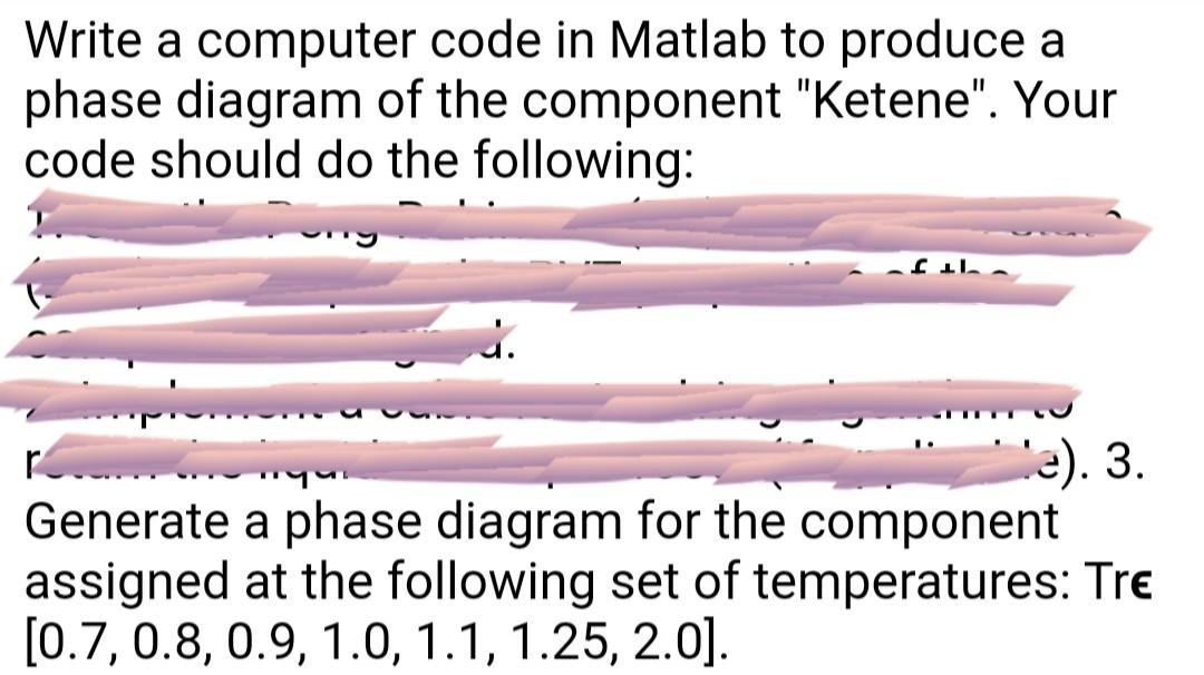 Solved Write a computer code in Matlab to produce a phase | Chegg.com
