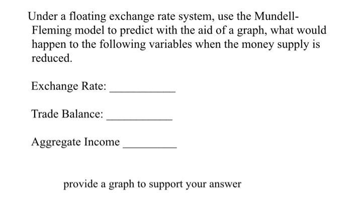 Solved Under a floating exchange rate system, use the | Chegg.com