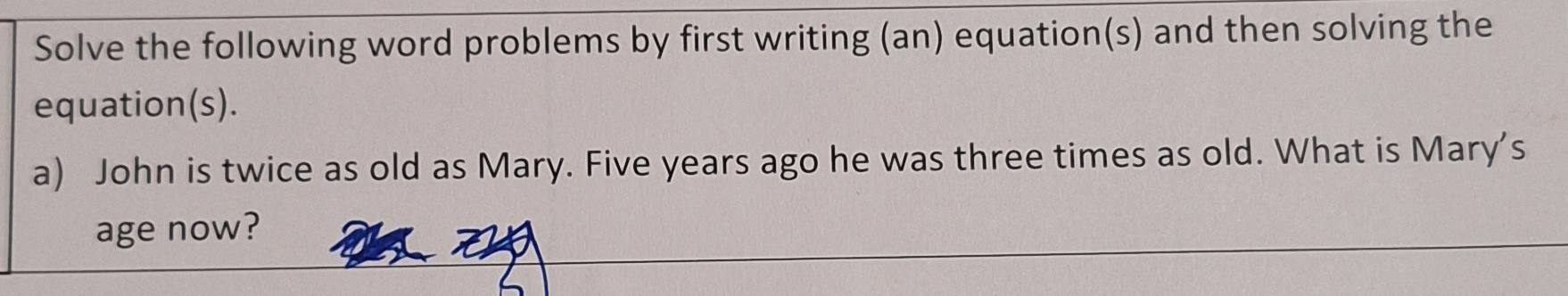Solved Solve the following word problems by first writing | Chegg.com